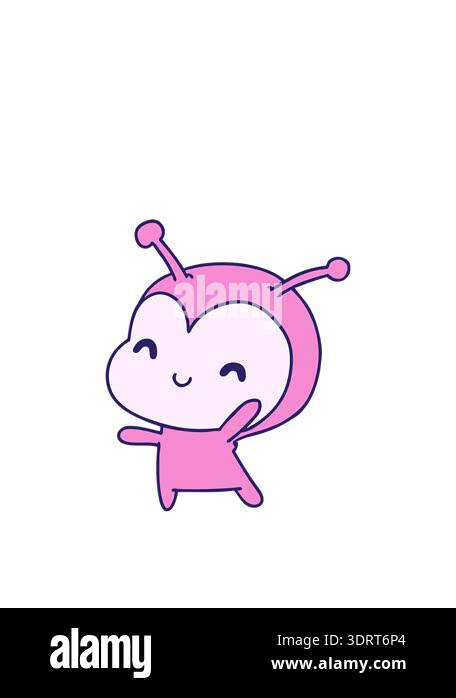 jumping motion animation of cartoon illustration kawaii of a cute lady ...