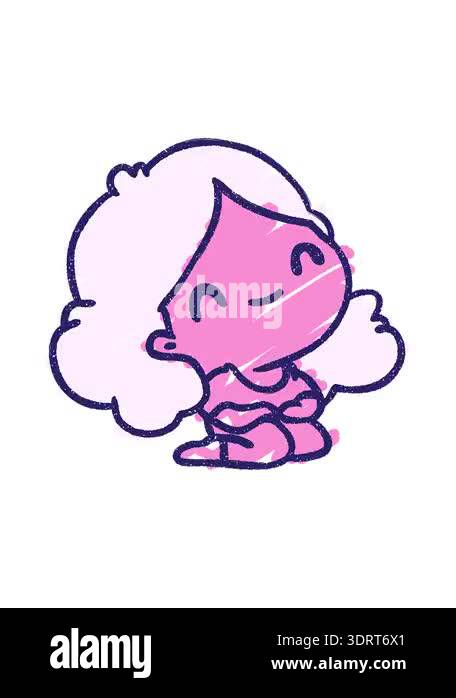 shivering motion animation of Happy Woman Chalky Drawing Stock Video ...