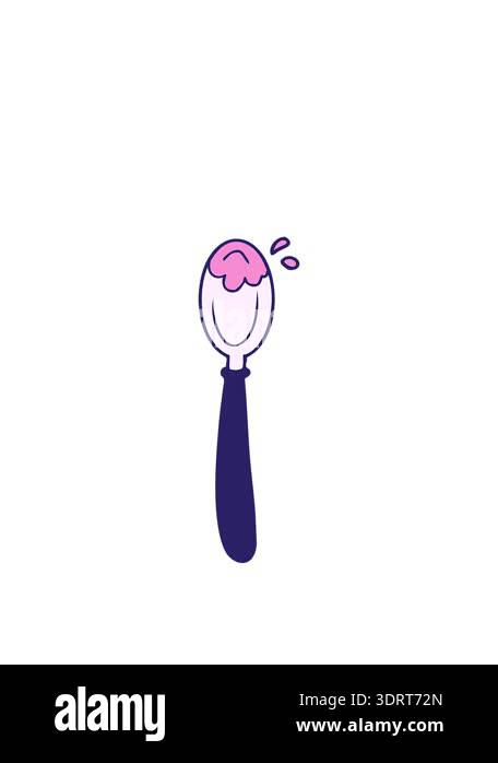 stretching up animation of spoon drawing Stock Video Footage - Alamy