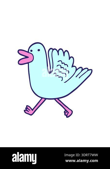 blinking radial lines animation of cartoon duck running Stock Video ...