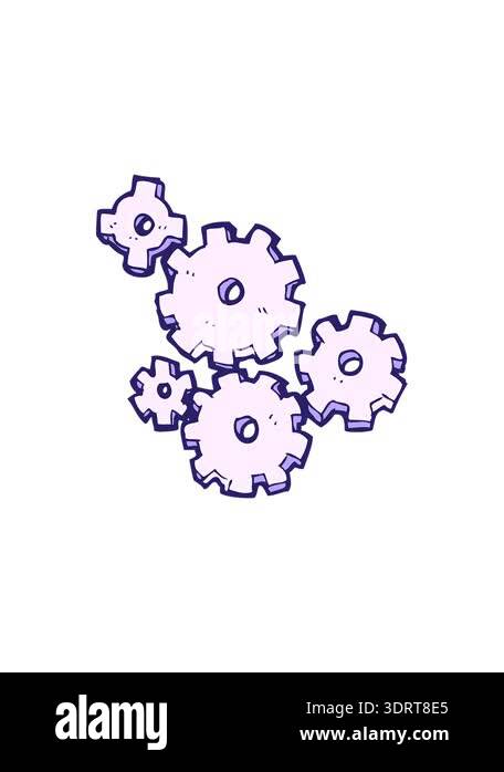 shaking motion animation of cartoon cogs and gears Stock Video Footage ...