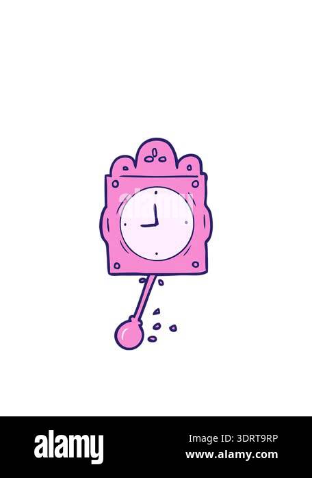 jumping motion animation of cartoon ticking clock with pendulum Stock ...
