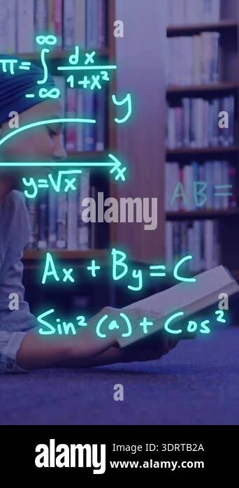 Animation of data processing over female student. Global education ...