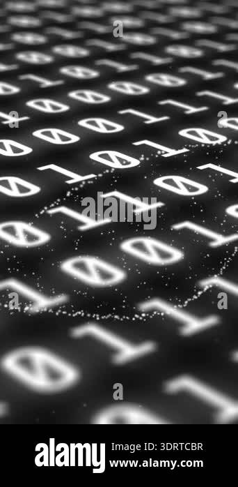 Binary code and DNA strand animating over digital background ...
