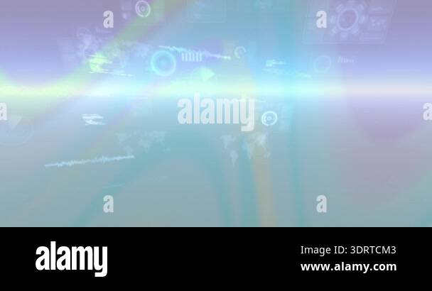Lens flare sweeping gradient, gauges fading, panels animating, final ...