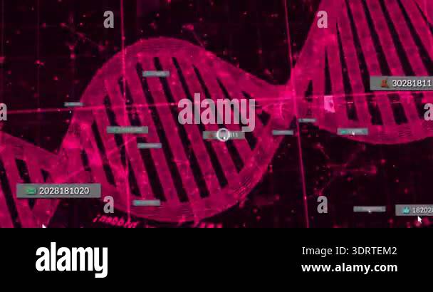 Opening pink DNA helix over grid sliding IDs cursor selecting ID ...