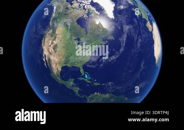 3D Earth Animation Flight Route From New York to Boston with Dotted ...