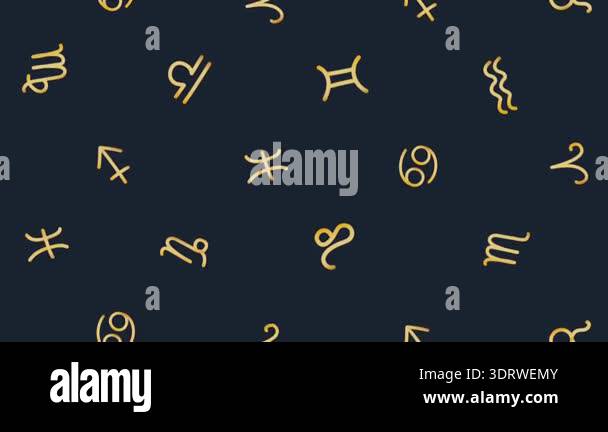 Zodiac Signs Animation. Loopable Video. Horoscope Abstract Background ...