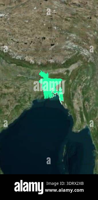 Bangladesh Country Highlighted and Zoomed World Map Background ...
