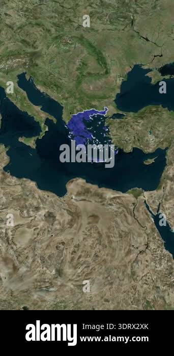 Greece Country Highlighted and Zoomed World Map Background. Diplomatic ...