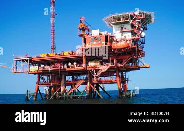 Cesenatico- Italy- 8 september 2025: Offshore drilling platform ...