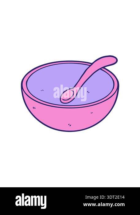 popping motion animation of cartoon wooden bowl and spoon Stock Video ...