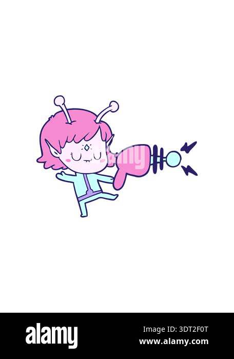 attention grabbing animation of drawing of alien girl Stock Video ...
