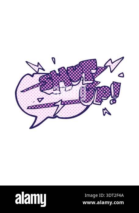 popping motion animation of freehand drawn comic book speech bubble ...