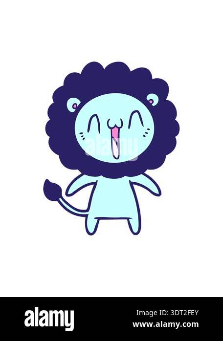 pressure popping animation of happy cartoon of a lion Stock Video ...