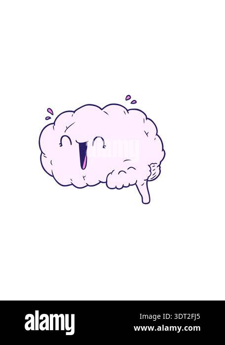 horizontally vibrating animation of cartoon brain laughing Stock Video ...