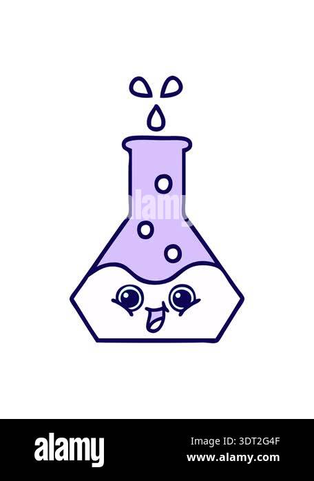neon light effect animation of science beaker cartoon Stock Video ...