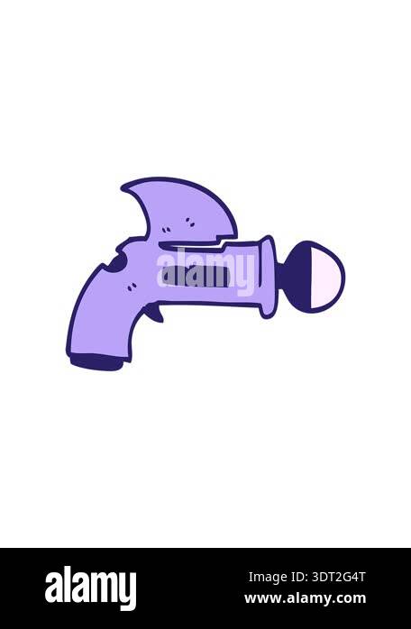 attention grabbing animation of cartoon doodle ray gun Stock Video ...