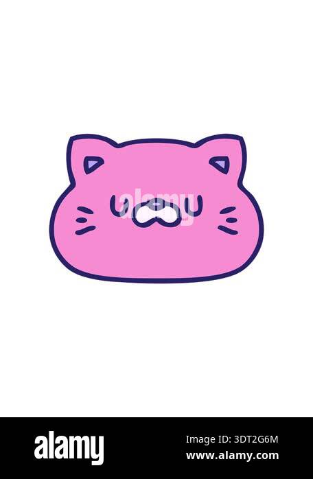 attention grabbing animation of cartoon of a cute little cat face Stock ...