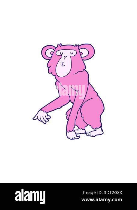 spinning motion animation of cartoon chimpanzee Stock Video Footage - Alamy