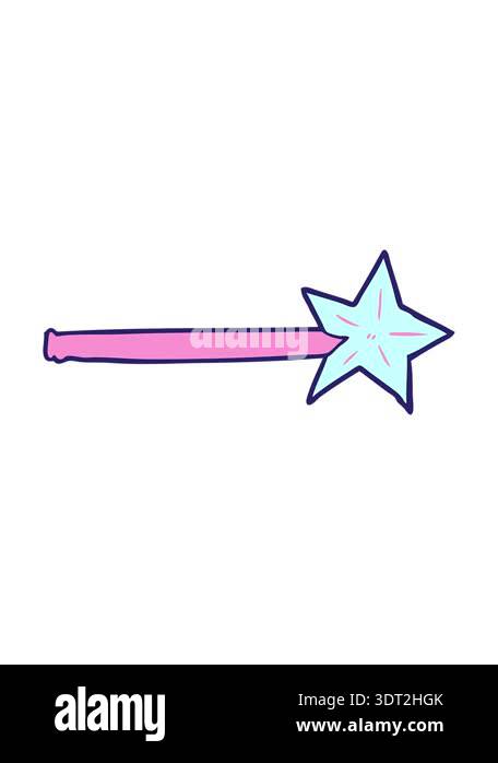 bobbing motion animation of cartoon magic star wand Stock Video Footage ...