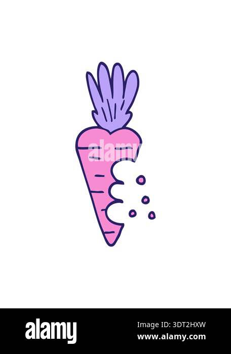 shaking motion animation of cartoon doodle carrot with bite marks Stock ...