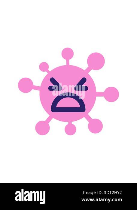 attention grabbing animation of simple angry virus drawing Stock Video ...