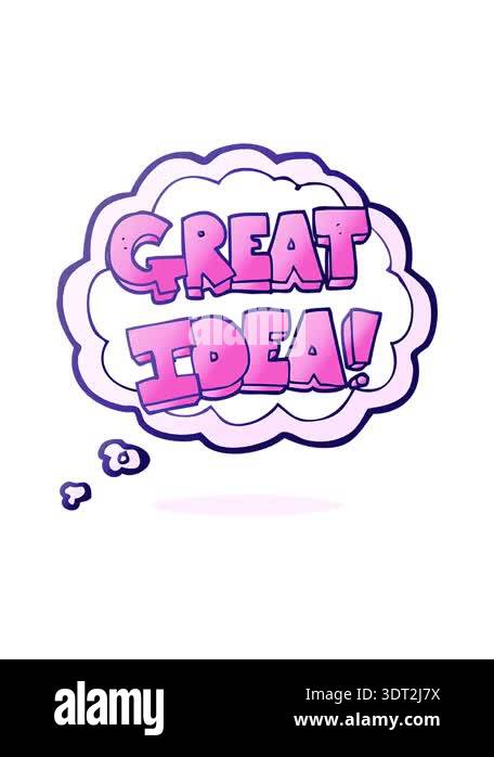 pressure popping animation of freehand drawn thought bubble cartoon ...