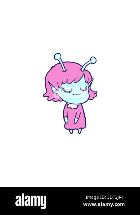 sales flash animation of smiling alien girl Stock Video Footage - Alamy