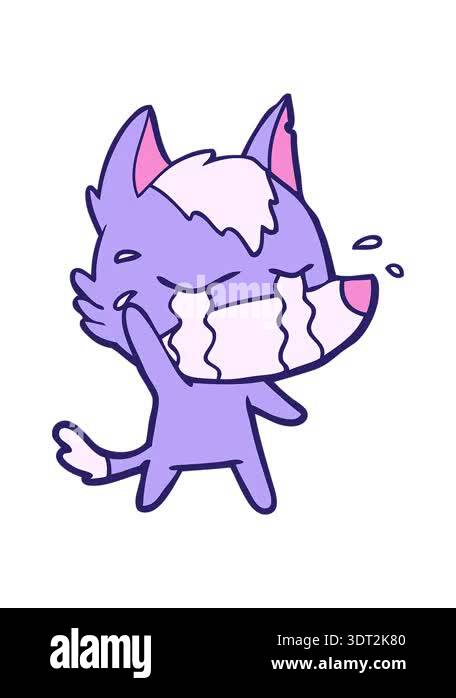 shaking motion animation of a cartoon of a crying wolf Stock Video ...