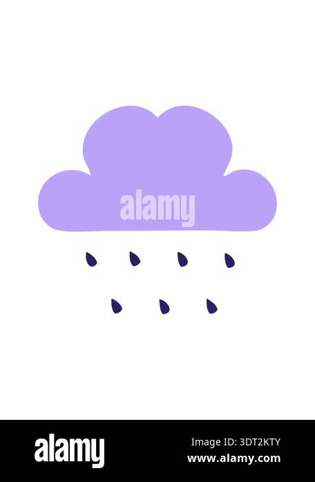 jiggle and pause animation of rain cloud symbol icon Stock Video ...