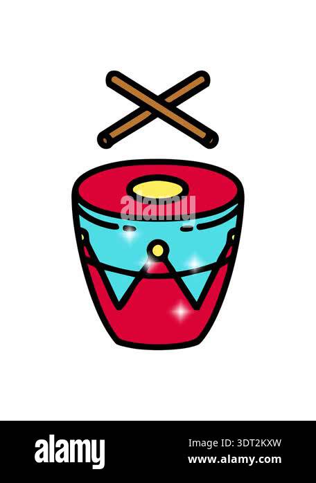 glitter effect animation of traditional brazilian drum percussion ...