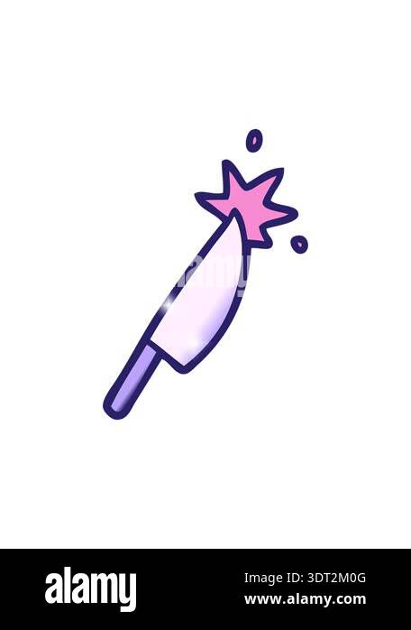 glitter effect animation of cartoon sharp knife Stock Video Footage - Alamy
