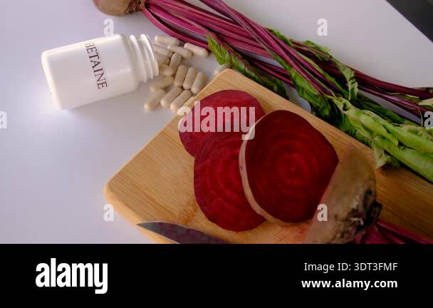 Beets contain betaine on the table. Selective focus. food Stock Video ...