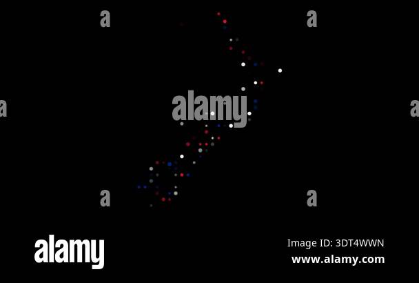 Falling Orbs Assemble New Zealand Digital Map Stock Video Footage - Alamy