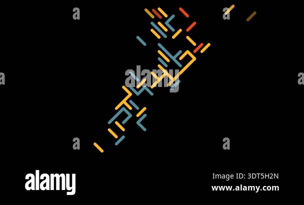 Dynamic Linear Animation Forming Lebanon Country Map Stock Video ...