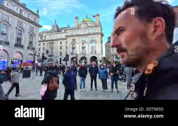 London, UK - October 25, 2025: Time-lapse Piccadilly Circus, crowd of ...