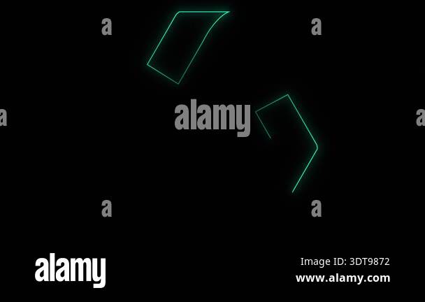 Signature Teal Neon Recycle Symbol 4K Motion Graphics Eco ...