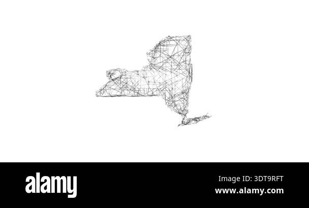 Sketch style minimal New York outline map animation - smooth ...