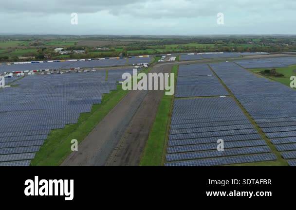 Cinematic Flight Over Massive Industrial Scale Solar Farm ...