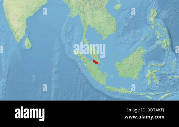 Strait of Malacca on Geographic World Map. Chokepoint Trade Shipping ...