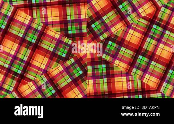 Warm Orange and Red Plaid Kaleidoscope Background with Symmetrical ...