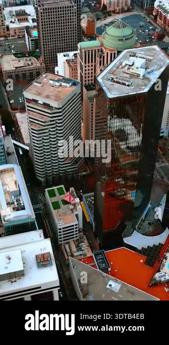 Uptown of American metropolis with gorgeous architecture. Top view on ...