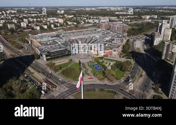WARSAW, POLAND - SEPTEMBER 26, 2025: An aerial view of the Westfield ...