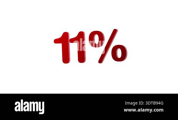 11% percent discount label symbol animation on green screen background ...