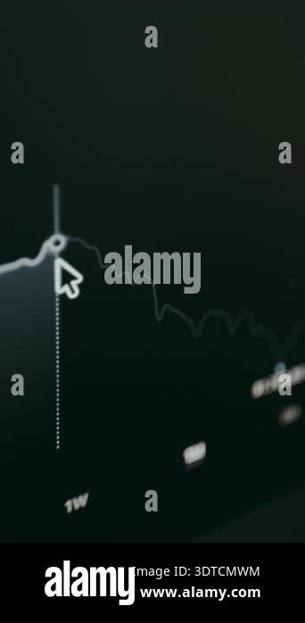Following the data fluctuations with the cursor on a line chart Stock ...