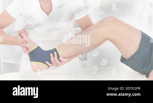 Therapist reaching for patient ankle rotating foot for joint health ...