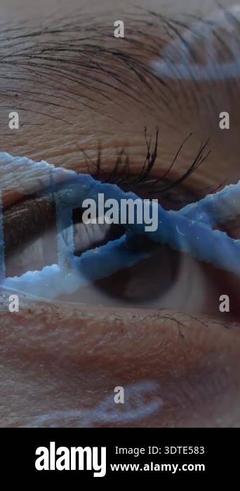 Animating DNA strand over close-up of human eye, highlighting genetic ...