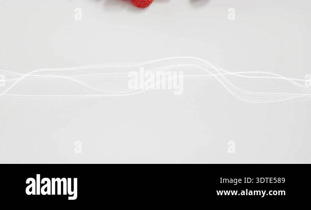 White wavy lines animating, starting red black beads licorice strips ...