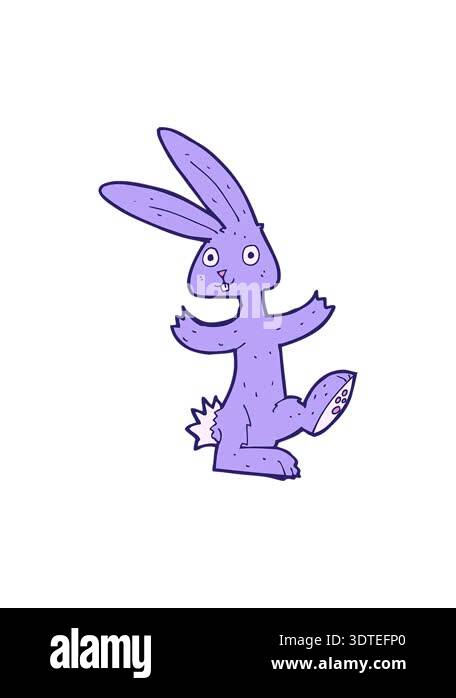bobbing motion animation of cartoon rabbit character Stock Video ...